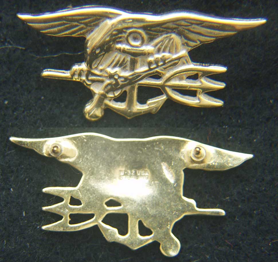 US Navy Seals Insignia Sterling / Gold Plate Mess Dress Badge | North ...