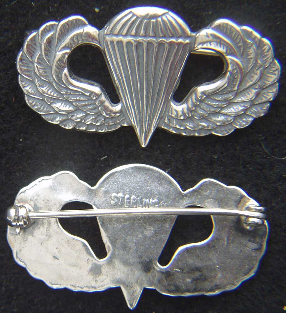 WWII Paratrooper Badge Sterling Silver pin back | North Bay Listings