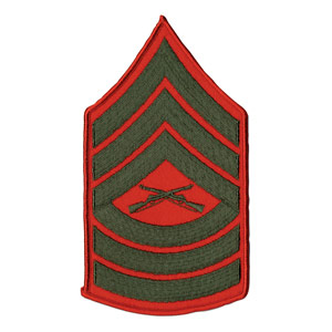 USMC E-8 Master Sergeant Rank Patch Green/Red (Female Size) | North Bay ...