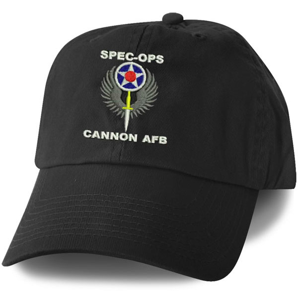 AFSOC Cannon AFB Front & Back Direct Embroidered Black Ball Cap | North ...