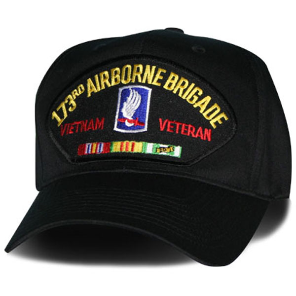 173rd Airborne Brigade Vietnam Veteran Patch Black Mesh Back Ball Cap ...
