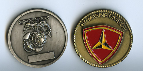 USMC - 3rd Marine Division Challenge Coin | North Bay Listings